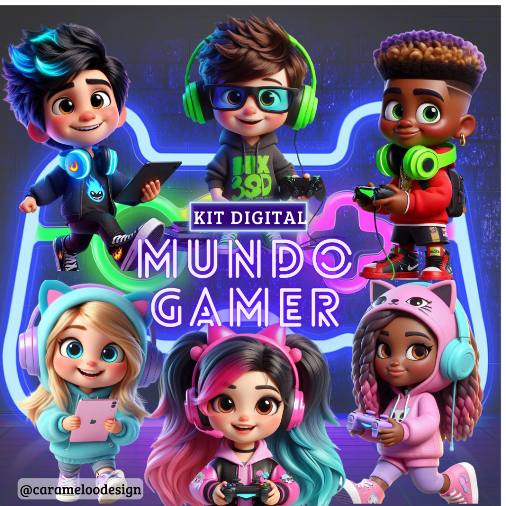 Kit Digital Mundo Gamer – Caramelo Design